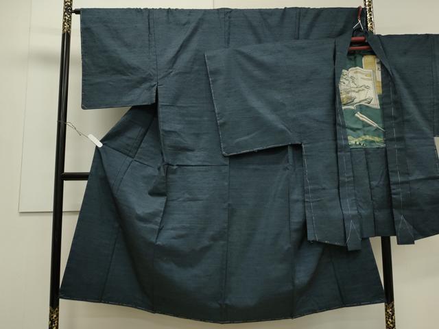 平和屋着物●男性　紬　アンサンブル　吉祥文　正絹　逸品　CAAS0083th