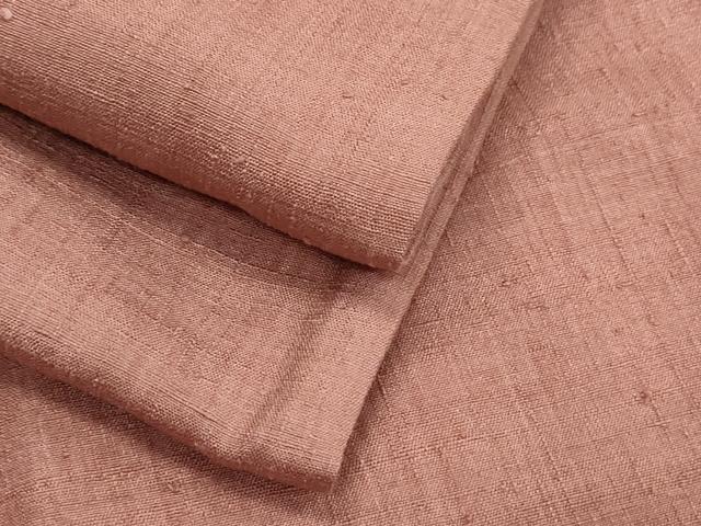 平和屋着物●上質な紬　色無地　退紅色　正絹　逸品　CAAS0117th