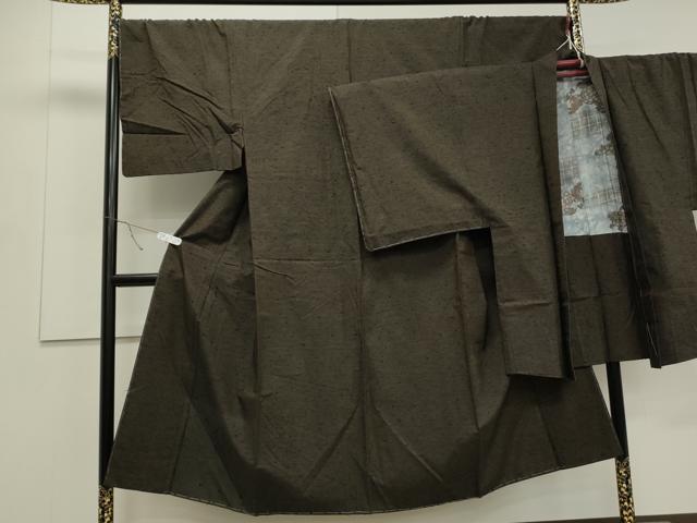 平和屋着物●男性　髭紬　アンサンブル　霞文　正絹　逸品　未使用　CAAS0131th