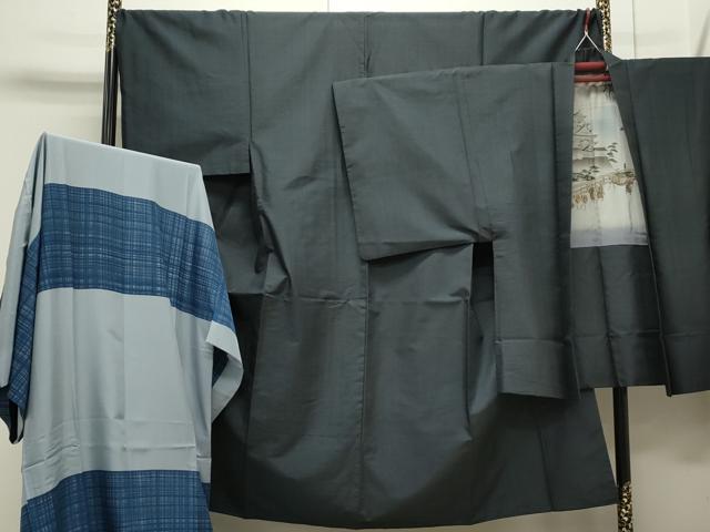 平和屋着物●男性　本場大島紬　アンサンブル　長襦袢セット　袷　100亀甲　総詰め　正絹　逸品　CAAS0138th