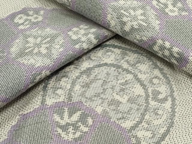 平和屋着物●本場大島紬　白大島　9マルキ　絵皿花文　総絣　正絹　逸品　CAAS0237th