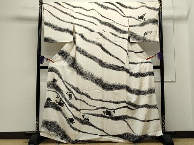 平和屋着物●訪問着　バラ　流水文　金彩　正絹　逸品　CAAS0244th