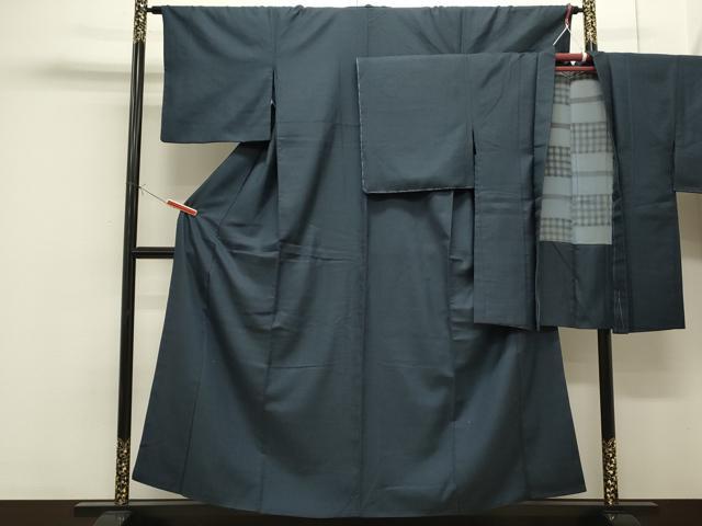 平和屋着物●上質なお召　アンサンブル　100亀甲　正絹　逸品　未使用　CAAS0295th