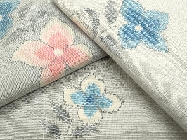 平和屋着物●上質な紬　草花文　正絹　逸品　CAAS0330th