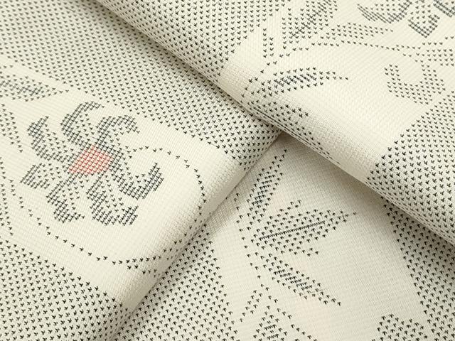 平和屋着物○本場大島紬 9マルキ 草花間道 正絹 逸品 DAAR4394tw