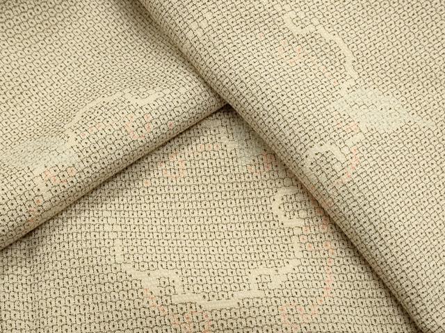 平和屋着物●本塩沢　110亀甲　雪輪文　正絹　逸品　CAAS0348th