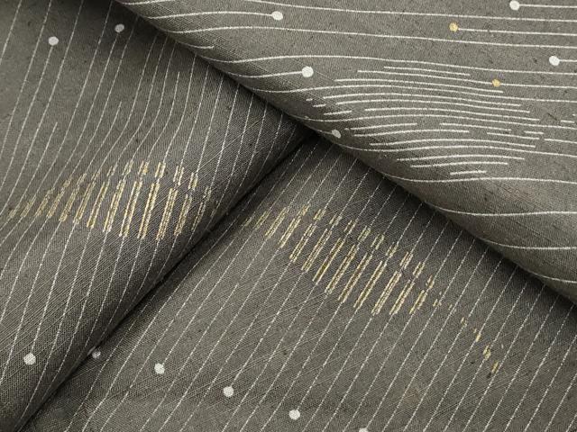 平和屋着物●上質な紬　吉祥舞葉文　金彩　正絹　逸品　CAAS0352th