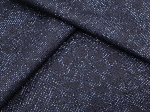 平和屋着物●結城紬　風景花文　正絹　逸品　CAAS0374th