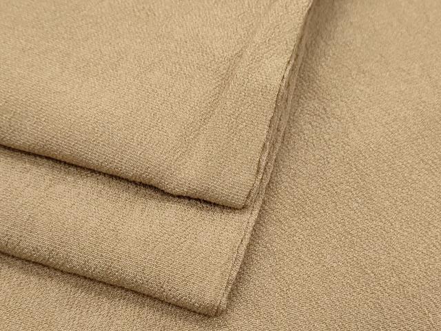 平和屋着物●男性　お召　色無地　茶染色　キングサイズ　正絹　逸品　CAAS0378th