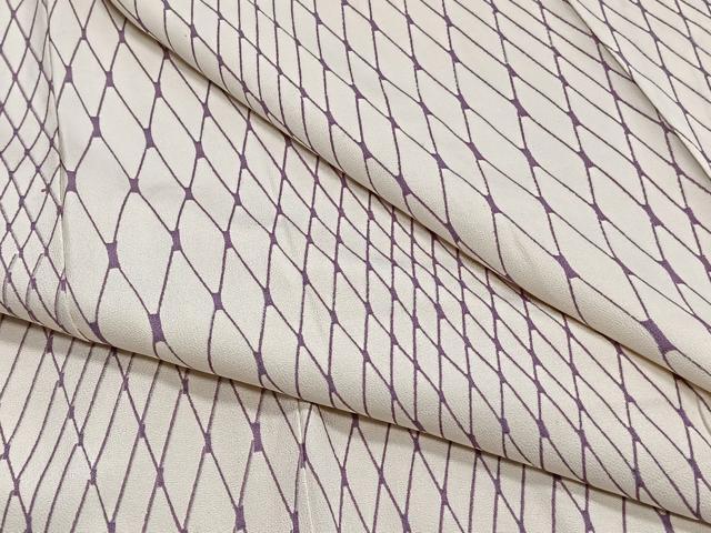 平和屋着物▽上質な小紋　単衣　菱繋ぎ　正絹　逸品　CAAS2407xi