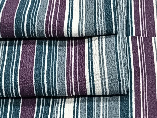 平和屋着物▽小紋　単衣　縞　洗える着物　CAAS2411xi