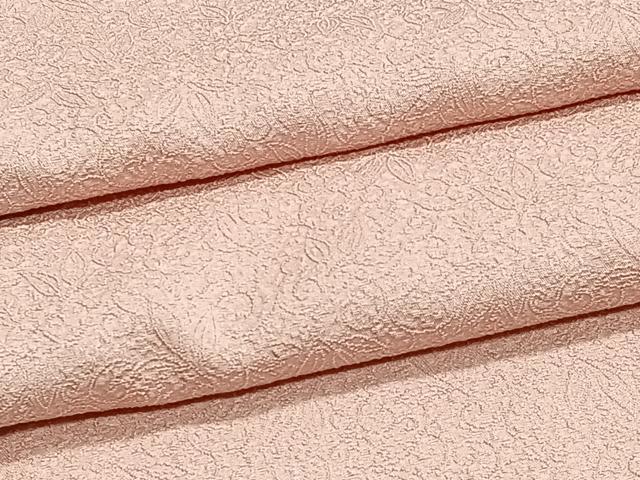 平和屋着物▽上質な色無地　単衣　花唐草地紋　一斤染色　正絹　逸品　CAAS2452xi