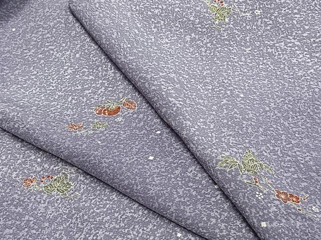 平和屋着物▽上質な小紋　単衣　葡萄蔦の葉文　正絹　逸品　CAAS2489xi