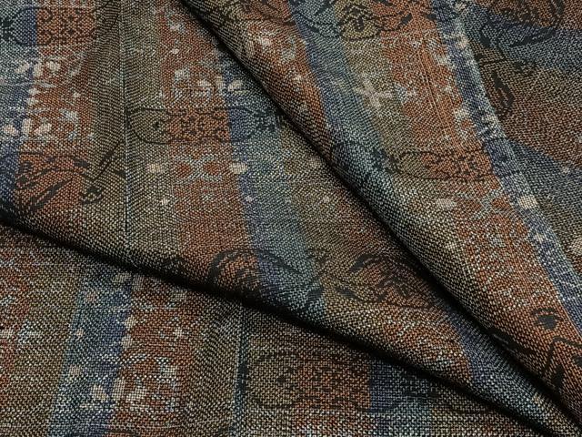 平和屋着物▽上質な紬　単衣　花唐草文　正絹　逸品　CAAS2494xi