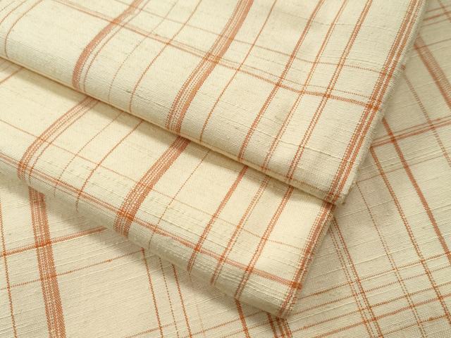 平和屋着物●上質な紬　格子柄　正絹　逸品　CAAS6760yc