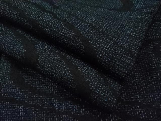 平和屋着物●本場結城紬　重要無形文化財　80亀甲　流水文　正絹　逸品　CAAS6786yc