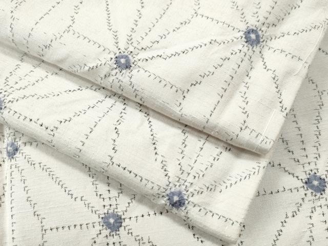 平和屋着物●上質な紬　紬　麻の葉文様　正絹　逸品　未使用　CAAS6800yc