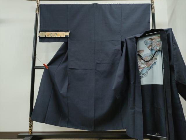 平和屋着物●男性　結城紬　アンサンブル　杢　証紙付き　正絹　逸品　CAAS6841yc