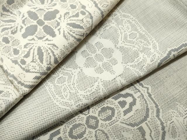 平和屋着物●本場大島紬　白大島　9マルキ　吉祥花文　正絹　逸品　未使用　CAAS6889yc