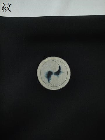 平和屋着物○男性 黒紋付 正絹 逸品 CAAS6908yc