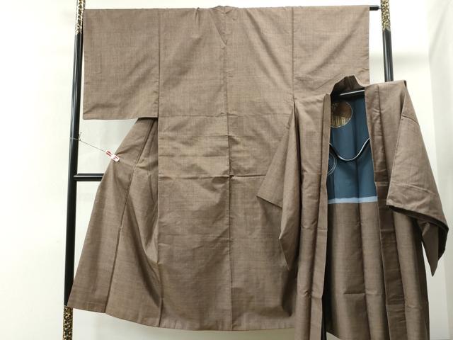 平和屋着物●男性　本場大島紬　アンサンブル　7マルキ　泥染め　正絹　逸品　CAAS6934yc