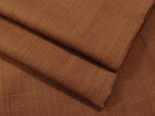 平和屋着物●上質な紬　色無地　唐茶色　正絹　逸品　CAAS6939yc