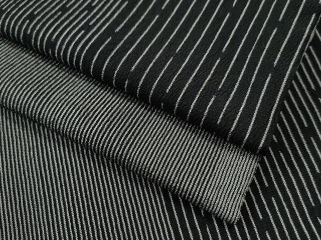 平和屋着物●上質な小紋　縞　紺地　正絹　逸品　CAAS6984yc