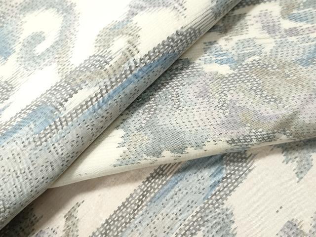 平和屋着物●本場大島紬　白大島　霞花唐草文　正絹　逸品　CAAS7013yc