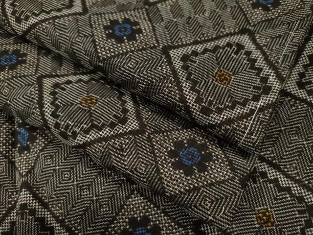 平和屋着物●希少　本場大島紬　龍郷絣　正絹　逸品　未使用　CAAS7042yc