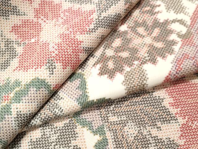 平和屋着物●本場大島紬　7マルキ　天井菱草花文　正絹　逸品　CAAS7043yc