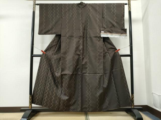 平和屋着物●本場大島紬　訪問着　総刺繍　変わり縞　ますいわ屋扱い　反端付き　正絹　逸品　CAAS7052yc