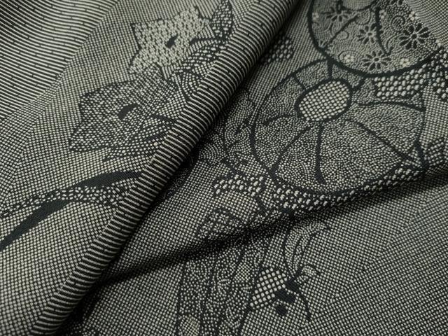 平和屋着物●江戸小紋　草花小紋柄　正絹　逸品　CAAS7058yc