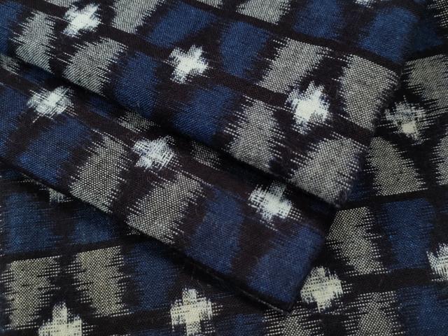 平和屋着物●久留米絣　市松吉祥文　綿　逸品　CAAS7069yc