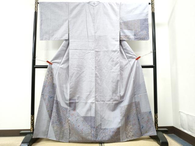 平和屋着物●訪問着　三代目　更和作　紬地　手描き　人物動物吉祥更紗花唐草文　正絹　逸品　未使用　CAAS7078yc