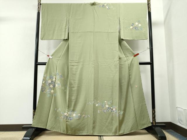 平和屋着物●訪問着　友禅　作家物　枝花文　正絹　逸品　CAAS7111yc