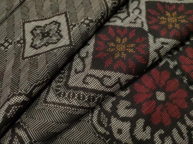 平和屋着物●希少　本場大島紬　龍郷絣　正絹　逸品　CAAS7132yc