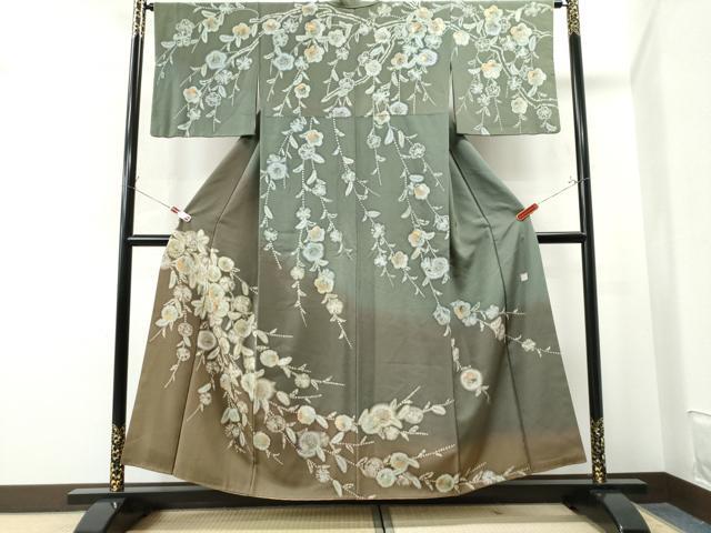 平和屋着物●訪問着　作家物　手描き　辻が花　暈し染め　金彩　正絹　逸品　CAAS7134yc