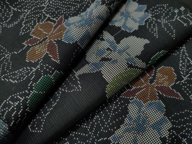 平和屋着物●本場大島紬　7マルキ　枝花文　正絹　逸品　未使用　CAAS7142yc