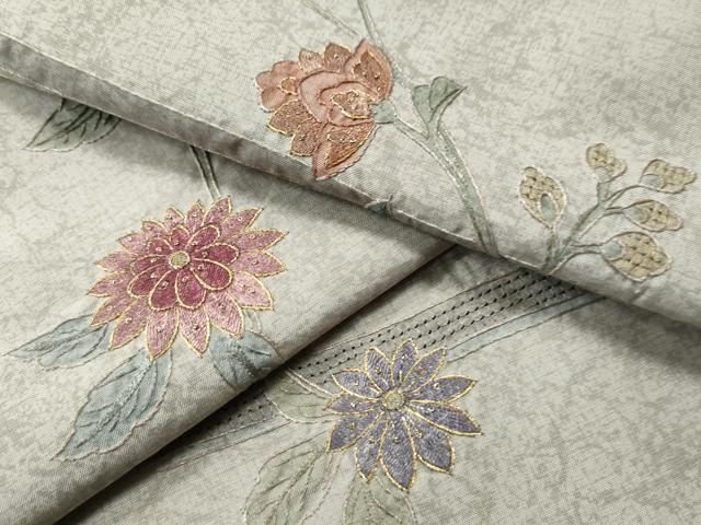 平和屋着物●中国三大刺繍　スワトウ刺繍　訪問着　総刺繍　更紗吉祥花文　金糸　正絹　逸品　CAAS7147yc