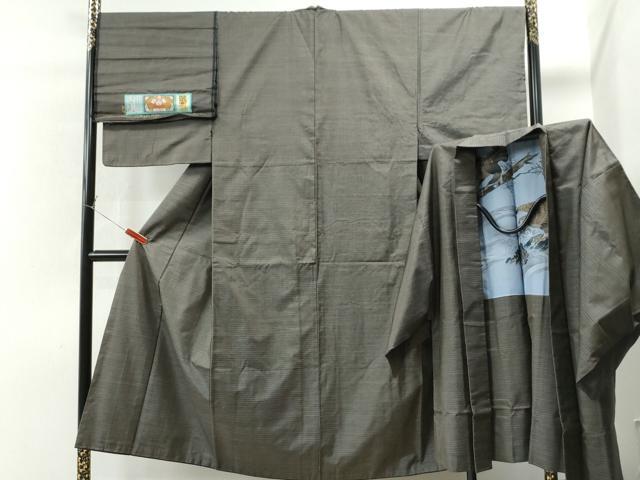 平和屋着物●男性　本場大島紬　アンサンブル　吉祥文　久野織物謹製　証紙付き　正絹　逸品　CAAS7151yc