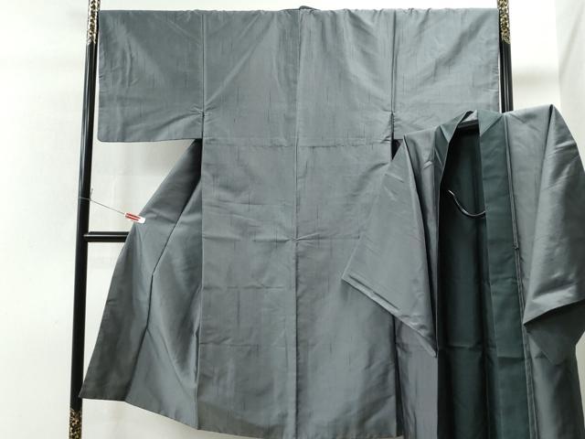 平和屋着物●男性　紬　アンサンブル　霞文　正絹　逸品　CAAS7164yc