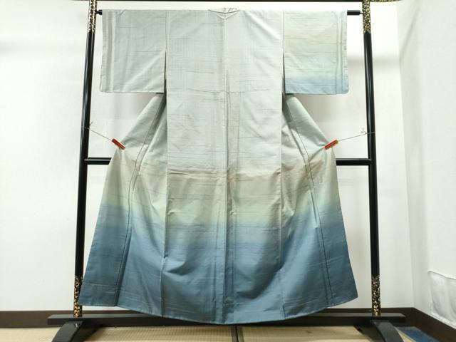 平和屋着物●京の名門　じゅらく謹製　訪問着　紬地　漢方草木染　霞文　正絹　逸品　未使用　CAAS7190yc