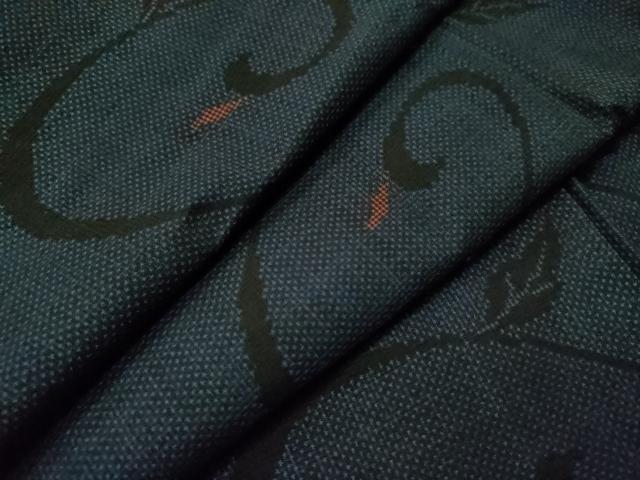 平和屋着物●本場大島紬　7マルキ　唐草文　正絹　逸品　未使用　CAAS7195yc