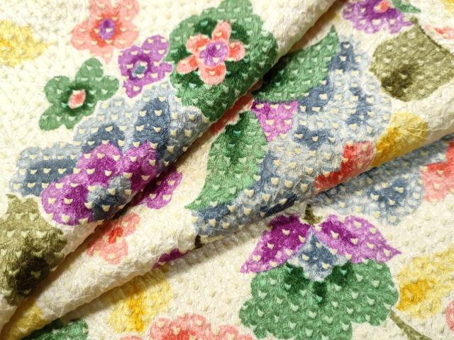 平和屋着物●名門　藤娘きぬたや・総絞り　小紋　草花文　正絹　逸品　CAAS7196yc