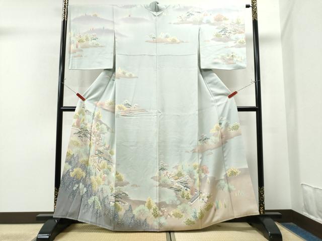 平和屋着物●訪問着　友禅　樹林風景文　暈し染め　正絹　逸品　CAAS7200yc