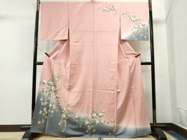 平和屋着物●訪問着　友禅　作家物　枝花文　暈し染め　正絹　逸品　CAAS7201yc