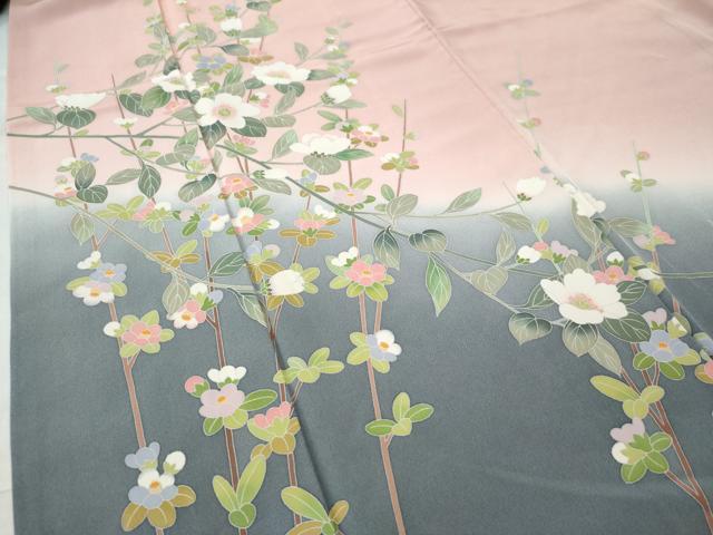 平和屋着物 訪問着 友禅 枝花文 暈し染め 正絹 逸品 DAAO2236ud(仕立て