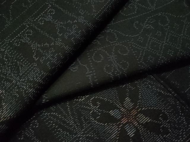 平和屋着物●本場大島紬　色紙重ね吉祥花唐草文　正絹　逸品　CAAS7215yc