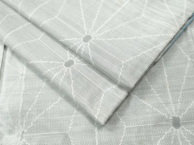 平和屋着物●本場大島紬　白大島　麻の葉文様　正絹　逸品　CAAS7216yc