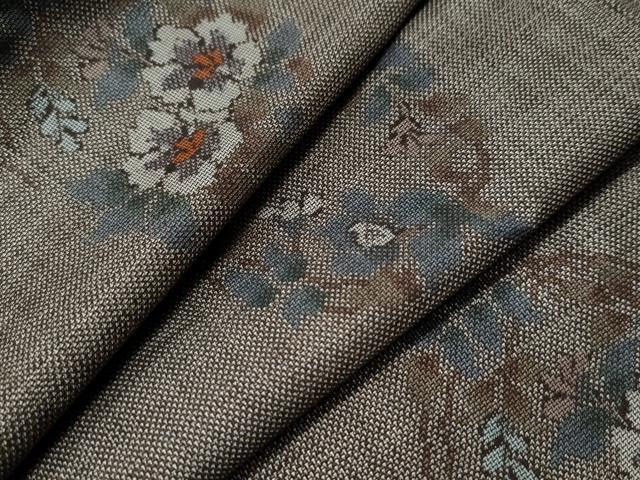 平和屋着物●本場大島紬　9マルキ　草花丸文　正絹　逸品　未使用　CAAS7252yc